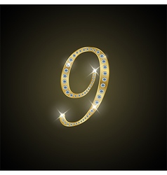 Shiny diamond alphabet letters blue background Vector Image