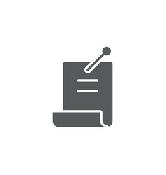 Note paper with pinned push button icon isolated Vector Image