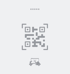 Creative qr code sign round icon scan symbol Vector Image