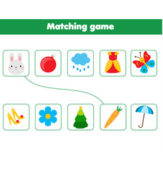 Matching children educational game match objects Vector Image