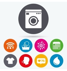 Wash icon Not machine washable symbol Royalty Free Vector
