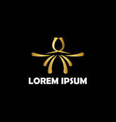 Modern business logo concept gold color flying Vector Image