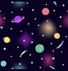 Seamless space objects Royalty Free Vector Image
