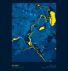 Mariupol map poster highly detailed map Royalty Free Vector