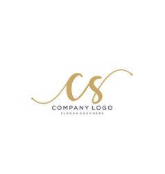 Cs initial handwriting logo with circle template Vector Image