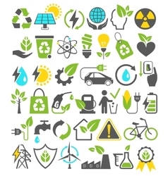 Renewable and non-renewable energy sources flat Vector Image