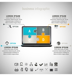 Infographics elements computer laptop notebook c Vector Image