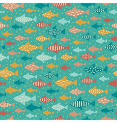 Seamless summer decorative fish pattern Royalty Free Vector