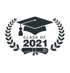 Graduation black logo university graduate cap Vector Image