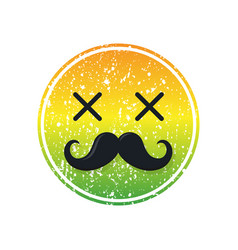 Funny emoji with gritty texture artwork design Vector Image