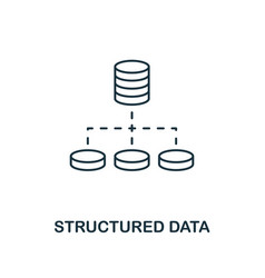 Structured data outline icon thin line style from Vector Image