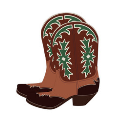 Cowboy boots western turquoise art Royalty Free Vector Image