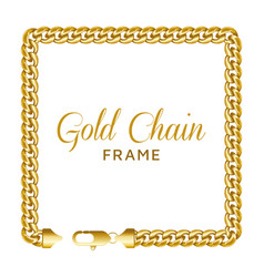 Gold chain round border frame wreath circle shape Vector Image