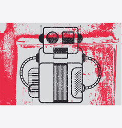 Cute robot musician playing banjo musical Vector Image