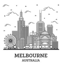 Flat line city landscape Royalty Free Vector Image