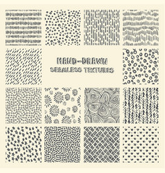 Hand drawn patterns greeting cards set Royalty Free Vector