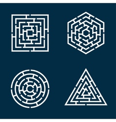 Set of labyrinth different shapes for game maze Vector Image