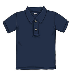 Single cartoon - dark blue polo shirt Royalty Free Vector