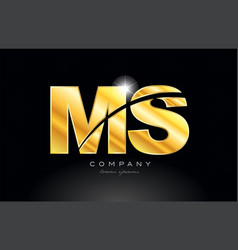 Gold alphabet letter mp m p logo combination icon Vector Image