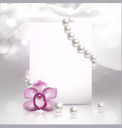 Banner with Purple Orchids Royalty Free Vector Image