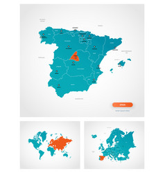 Spain higt detailed map with subdivisions Vector Image