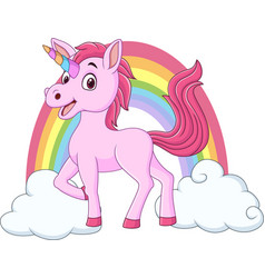 Cartoon rainbow unicorn horse Royalty Free Vector Image