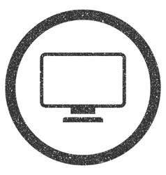 Monitor Icon Rubber Stamp Royalty Free Vector Image