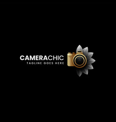 Pixel art camera logo icon design Royalty Free Vector Image