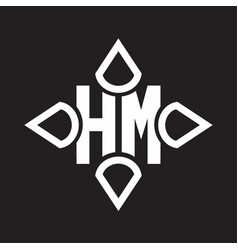 Hm logo monogram with circle and four taper shape Vector Image