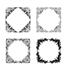 Decorative square frame vintage style for Vector Image