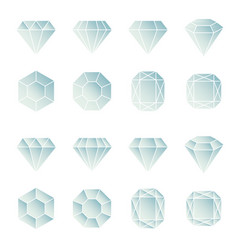 Set precious stone cut Royalty Free Vector Image
