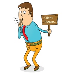Silent please Royalty Free Vector Image - VectorStock