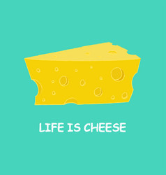 Cheese block cartoon Royalty Free Vector Image