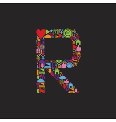 Rope alphabet letter r Royalty Free Vector Image