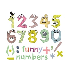 Cartoon funny numbers and digits Royalty Free Vector Image