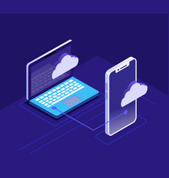 Isometric datacenter concept Royalty Free Vector Image