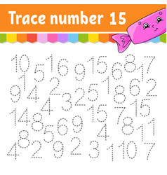 Learning numbers for kids handwriting practice Vector Image