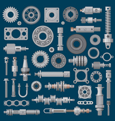 Machine parts different mechanism Royalty Free Vector Image