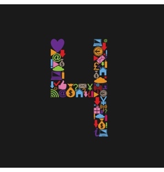 Ordinal number 4 for teaching children counting Vector Image