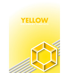 Yellow document template with lines and hexagonal Vector Image