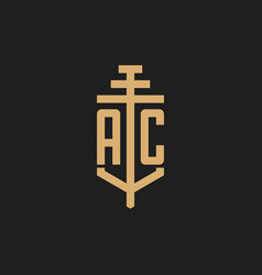 Ac initial wedding monogram logo Royalty Free Vector Image