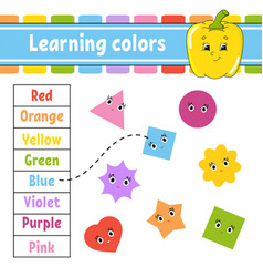 Learning colors red color flashcard for kids cute Vector Image