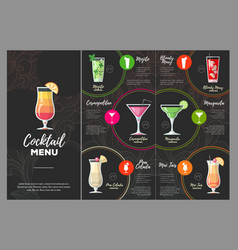 3D cocktail design Cocktail Menu design Royalty Free Vector