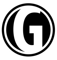 Premium elegant capital letter g in a round frame Vector Image