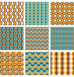 Vintage different seamless patterns tiling Vector Image