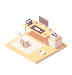 Isometric computer lab classroom Royalty Free Vector Image
