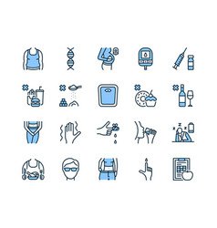 Gestational diabetes flat line icon Royalty Free Vector