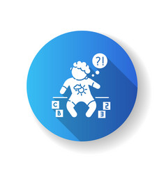 Developmental delay blue flat design long shadow Vector Image