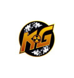 Initial kg logo design with shield style logo Vector Image