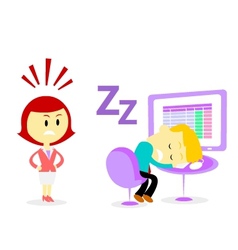 Stick man cartoon man sleeping with head on Vector Image